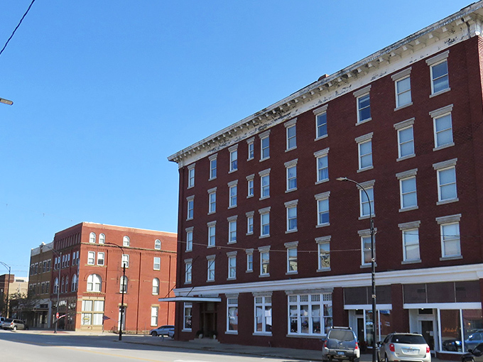 Historic red brick buildings stand tall in downtown Independence, where your dollar stretches as far as the Kansas horizon.