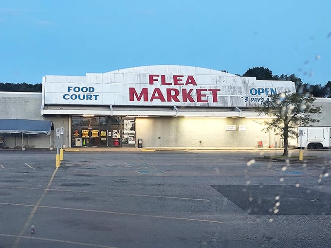 Like a treasure hunter's paradise, this sprawling flea market building promises adventures in every aisle.