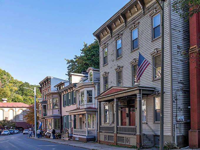 Jim Thorpe's Victorian charm unfolds like a storybook, with colorful buildings nestled between mountains that would make Julie Andrews twirl.
