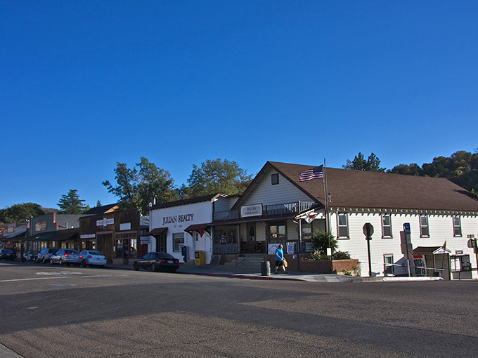 Julian's Main Street whispers tales of apple pie dreams and Old West charm in every weathered storefront.