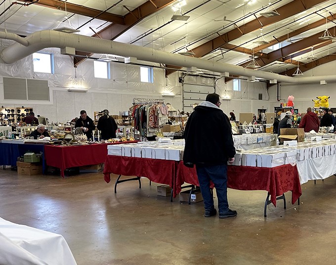 Tables stretch to the horizon at Kane County Flea Market, where treasure hunters navigate a sea of potential discoveries like modern-day pirates with shopping bags.