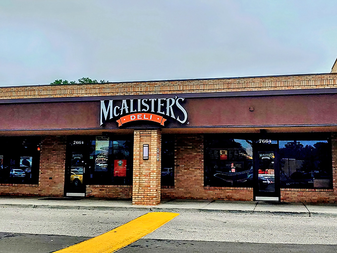 McAlister's Deli stands proud with its brick facade &ndash; a sandwich sanctuary hiding in plain sight among Dublin's shopping centers.