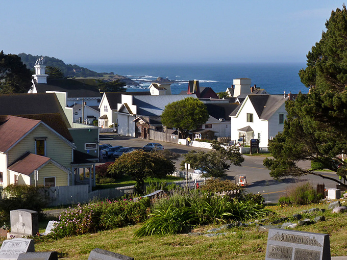 Victorian houses perched on ocean bluffs create a storybook scene that Walt Disney would envy.