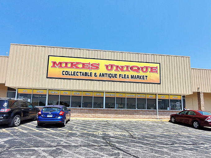 That bright yellow sign isn't just advertising – it's practically shouting "treasure hunters welcome here!"