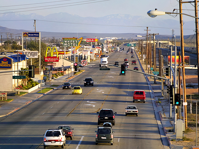Main Street Mojave stretches like a classic Western movie set, complete with that authentic small-town charm.