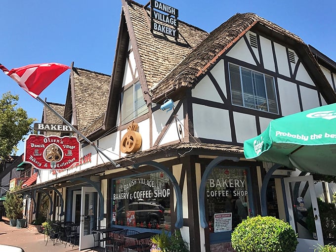 That timber-framed facade whispers "Denmark" louder than a Viking's battle cry on Mission Drive.