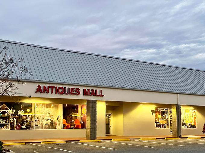 Orange Tree Antiques Mall's welcoming storefront promises treasures that would make even Marie Kondo smile with joy.