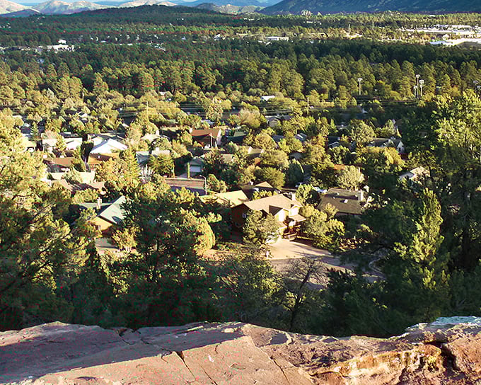 Payson spreads below like a green oasis where pine trees decided the desert wasn't their style.