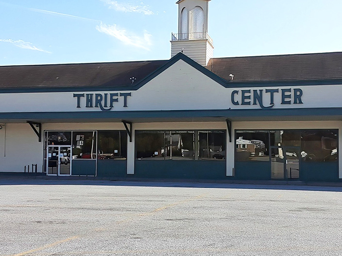 Prime Thrift's sprawling storefront promises endless aisles of secondhand treasures waiting to be discovered inside.