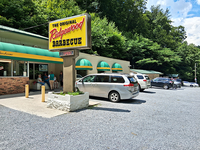 That yellow sign isn't just advertising&mdash;it's practically a beacon calling all barbecue pilgrims home.