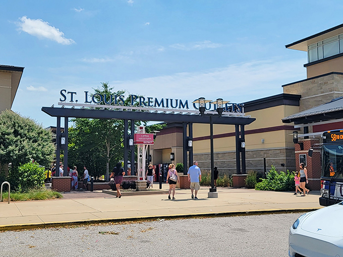 That grand entrance says "welcome to shopping paradise" louder than a carnival barker's megaphone.