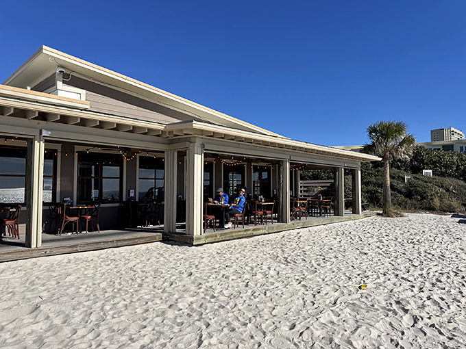 Beach dining doesn't get more authentic than this - sand between your toes, waves at your feet.