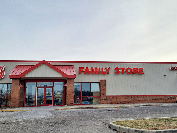 That familiar red and white storefront promises treasures inside - like Christmas morning for grown-ups.