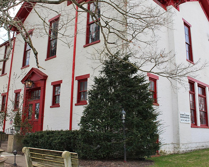A historic schoolhouse with a new mission: feeding hungry souls. Those red-trimmed windows have witnessed both algebra equations and perfect omelettes!