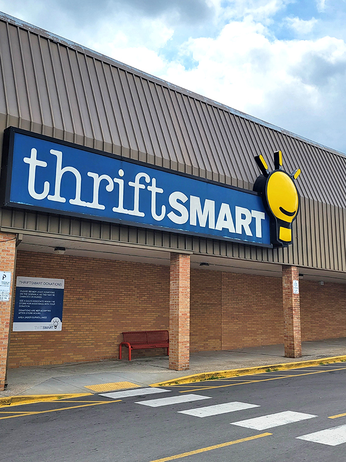 The ThriftSmart sign stands like a beacon for bargain hunters, drawing you in with promises of incredible finds.
