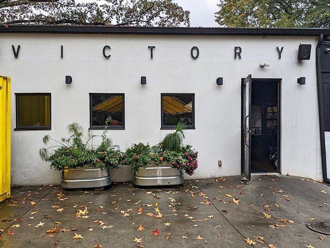 Victory Sandwich Bar's unassuming white exterior proves that great food doesn't need flashy signs to draw crowds.