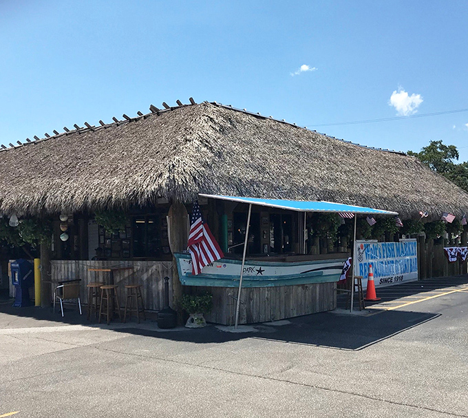 Tiki hut heaven! Walt's Fish Market looks like it was plucked from a Jimmy Buffett song and dropped into Sarasota. That boat-shaped counter is calling my name.