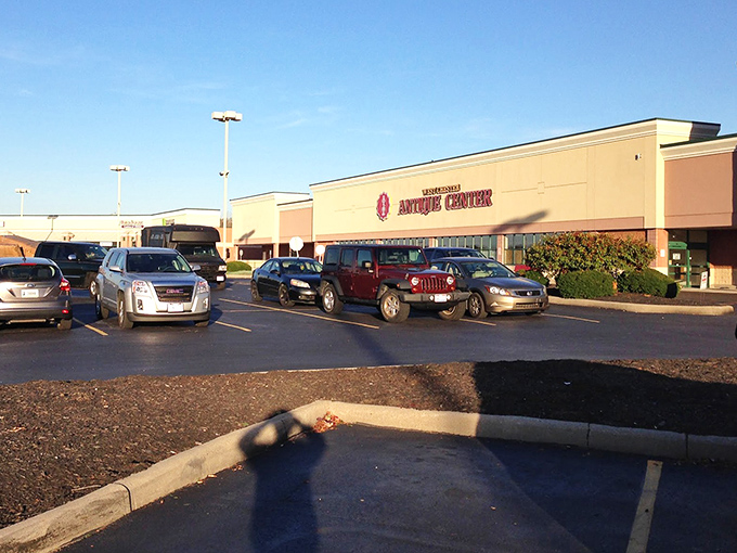The West Chester Antique Center beckons from its storefront, promising treasures inside that would make even Indiana Jones rethink his career choice.