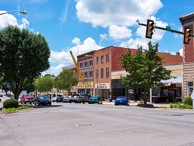 Downtown Wytheville looks like a movie set where prices are still stuck in the good old days.
