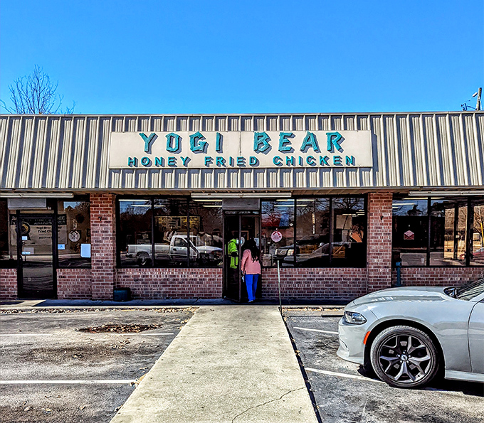 The sign says it all! Yogi Bear Honey Fried Chicken brings cartoon nostalgia and serious flavor to Hartsville's food scene.