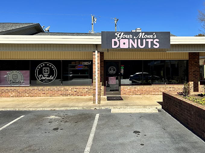 That brick storefront might look modest, but inside lies donut magic that'll make your morning shine brighter.