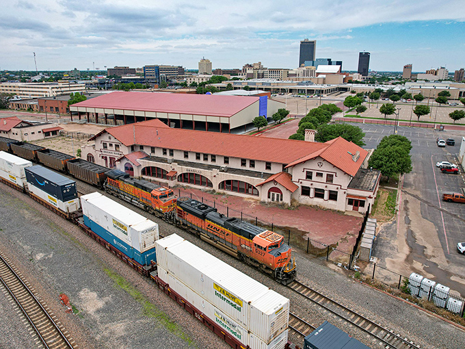 The Santa Fe depot and railway yard showcase Amarillo's railroad heritage, with trains still rumbling through this Panhandle gem.