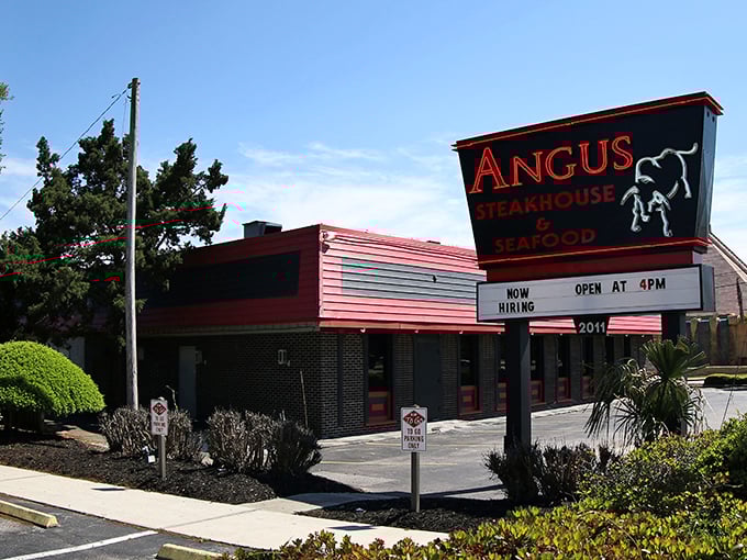 When a steakhouse puts its name in lights this big, you know they're confident about what's sizzling inside.