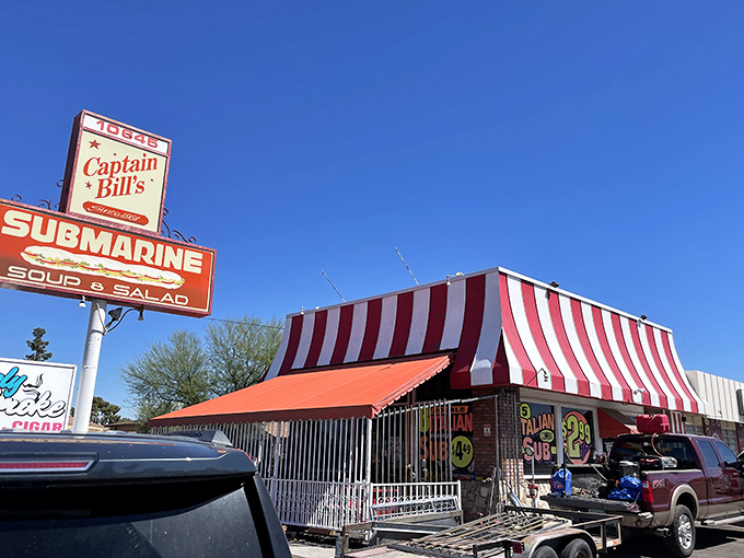 Classic neon signs and timeless charm - Captain Bill's looks like it sailed straight from the 1970s.