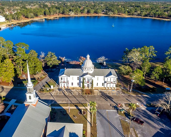 That impossibly round lake makes you wonder if Mother Nature used a compass and ruler.