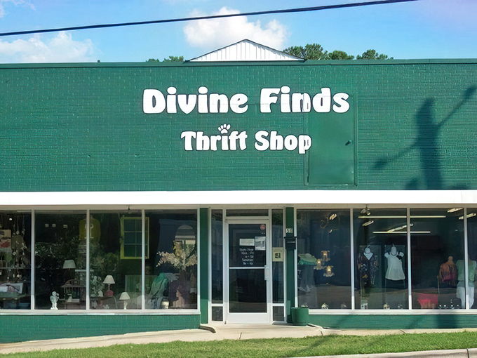 Divine Finds lives up to its heavenly name with organized aisles of secondhand gold waiting.