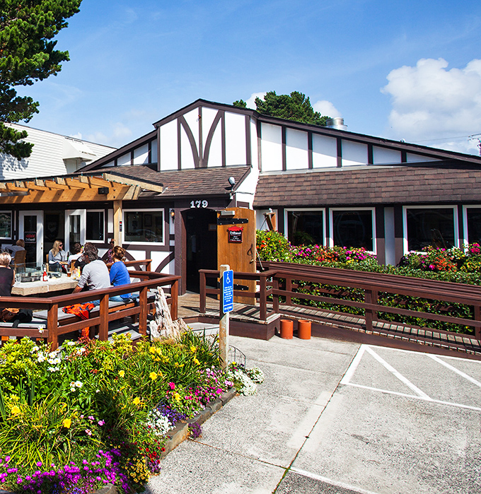 Tudor beams and flower boxes prove that seaside dining can be both charming and delicious.