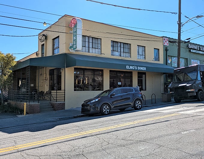 That corner spot charm hits different when you know great food waits inside those doors.