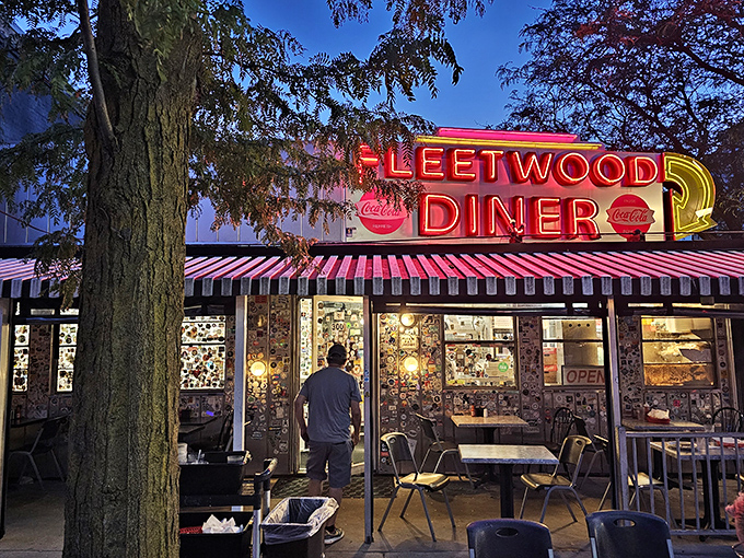 When neon lights dance at dusk, you know you've found breakfast heaven in Ann Arbor.