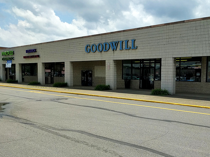 Goodwill's unassuming storefront hides a wonderland of possibilities. Like a retail archeological dig where every aisle holds potential discoveries.