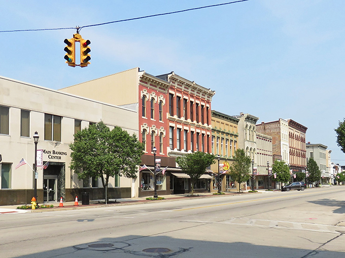 These historic storefronts whisper stories of simpler times when neighbors knew each other's coffee orders by heart.