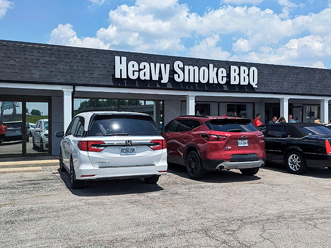 When the parking lot stays this busy, you know the locals have discovered something worth sharing with friends.