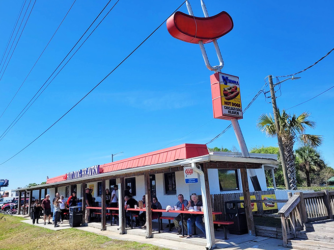 When the lunch crowd lines up like this, you know you've found something special worth waiting for.