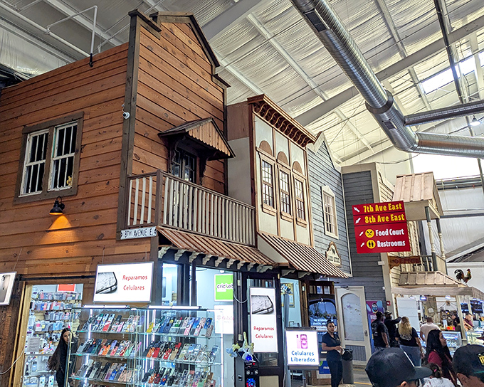 Step inside La Vaquita's indoor village where every storefront holds potential treasures waiting to be discovered.