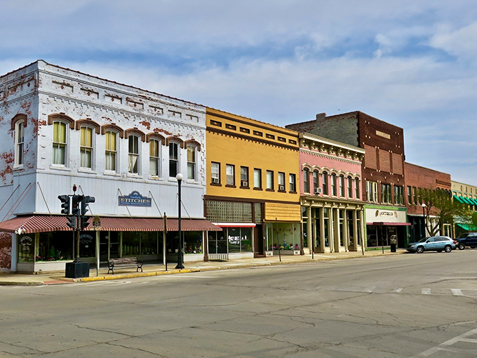 These brick facades have weathered decades while keeping that authentic small-town charm perfectly intact.