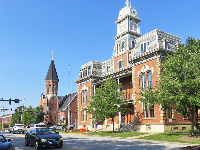 Medina's historic courthouse stands like a proud grandfather watching over generations of Main Street memories.