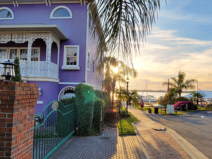 Purple perfection! This waterfront Victorian beauty captures Mount Dora's charm &ndash; where Florida decided to add a splash of New England.