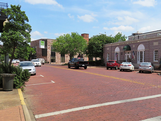 Tree-shaded sidewalks and historic architecture create the perfect backdrop for leisurely afternoon strolls through town.