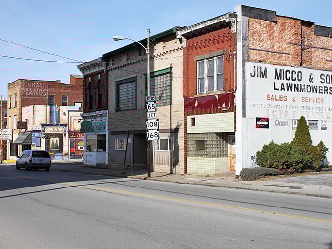 Main Street magic in New Castle, where local shops line up like old friends waiting for a chat.
