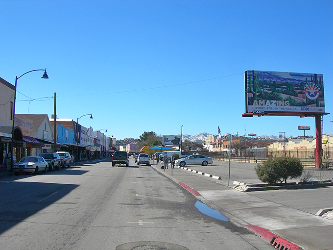 Nogales: Where two worlds meet on one quiet street. The billboard says "Amazing" and honestly, that's the perfect word for this border town charm.