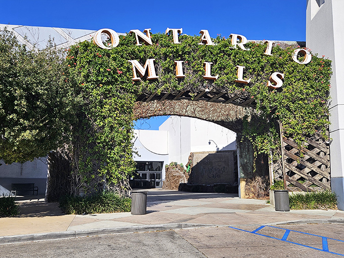 Ontario Mills' vine-covered archway feels like entering a secret garden of deals. Who knew discount shopping could look this enchanting?