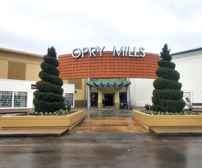 Those perfectly manicured evergreens stand guard over Nashville's shopping paradise like well-dressed bouncers.