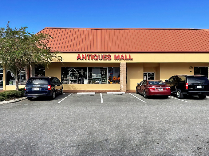 This sprawling antique paradise stretches like a vintage wonderland where every parking spot leads to potential gold.