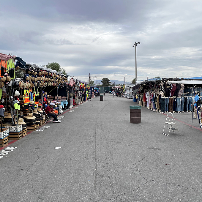 The thrill of the hunt in action. Shoppers navigate this maze of merchandise where one person's castoffs become another's treasures.