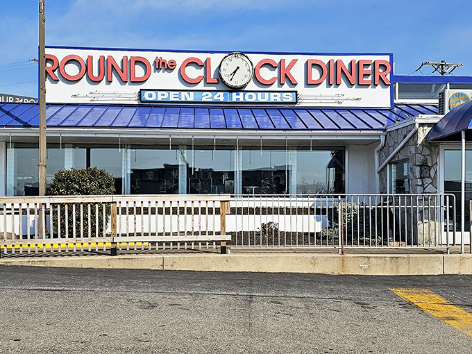 Blue roof, hanging flower baskets, and the promise of "OPEN 24 HOURS"&mdash;this York landmark understands that hunger doesn't follow a schedule.
