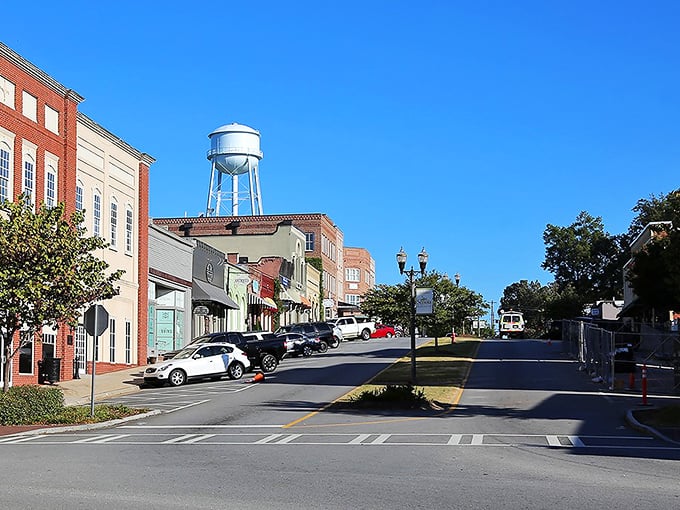That classic water tower stands sentinel over a town that perfected the art of charm.